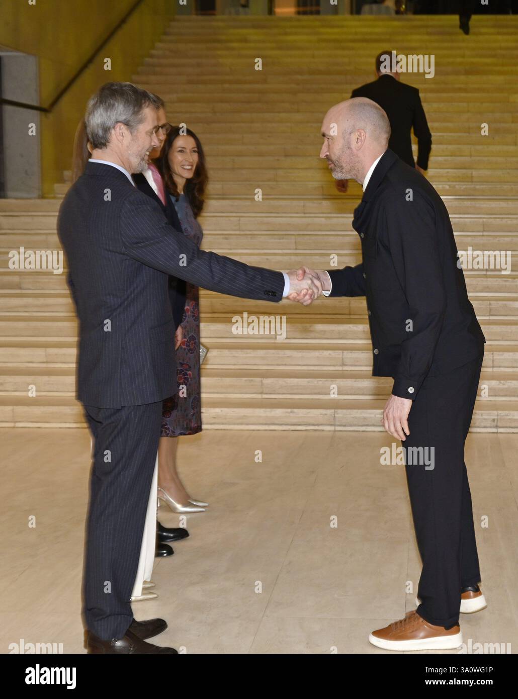 Helsinki, Finland. 05th Mar, 2025. King Frederik X (L) welcomes Danish ...