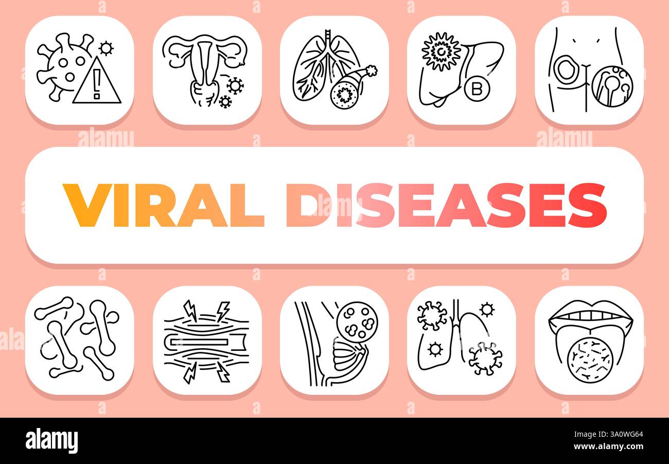 viral diseases text concept. Shablon for presentation and Infographics ...