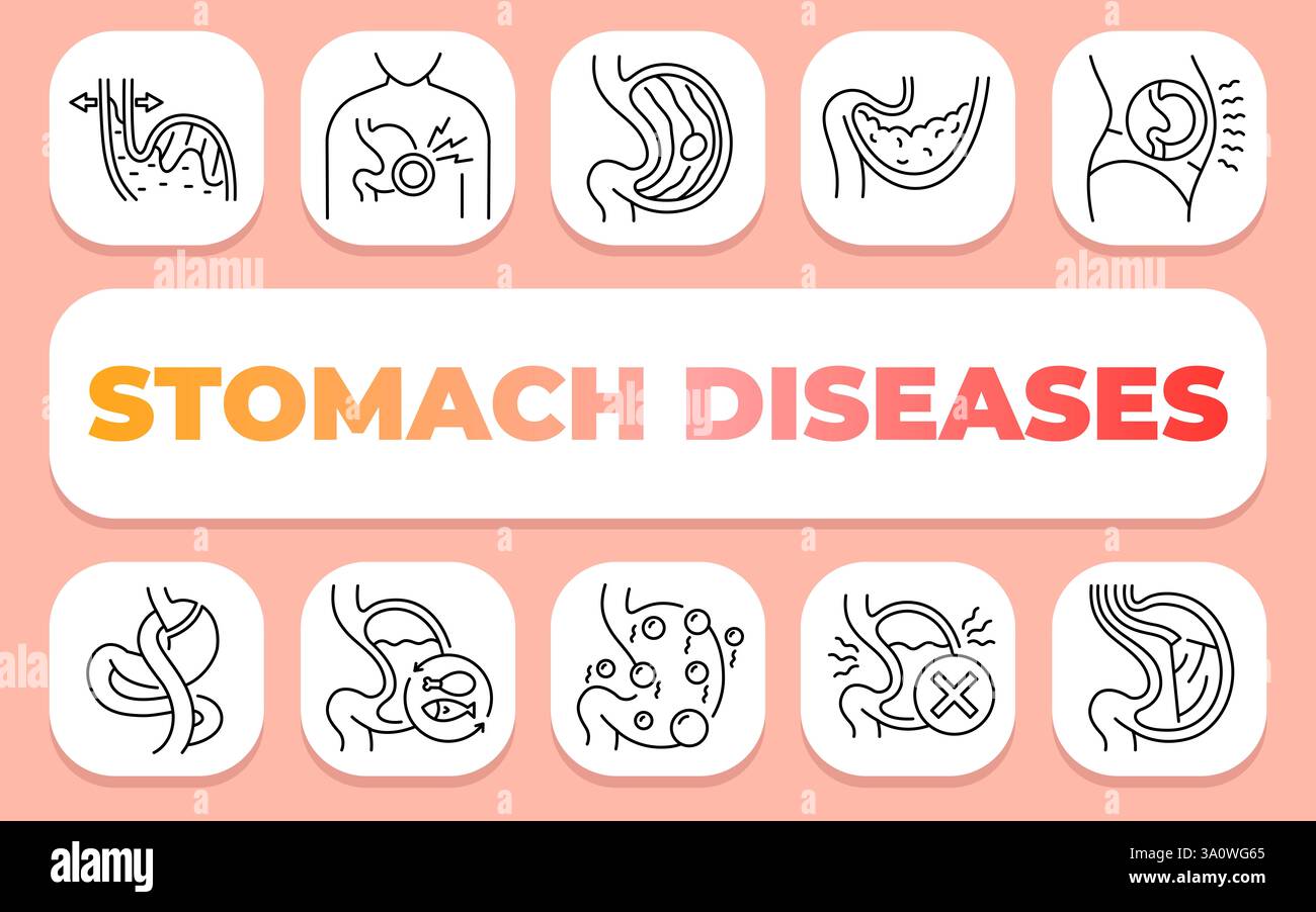 stomach diseases text concept. Shablon for presentation and ...