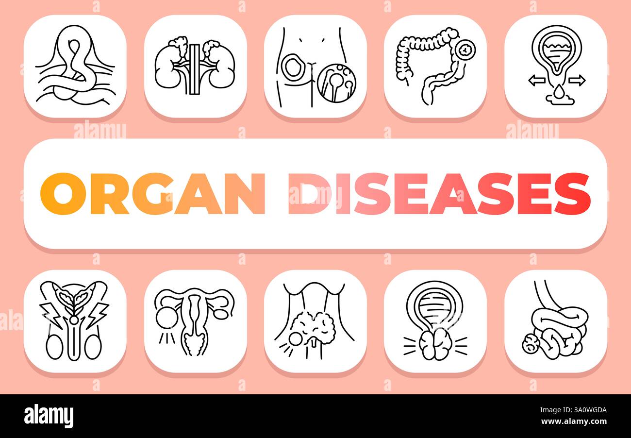 organ diseases text concept. Shablon for presentation and Infographics ...
