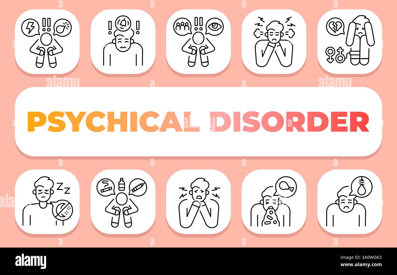 psychical disorder text concept. Shablon for presentation and ...