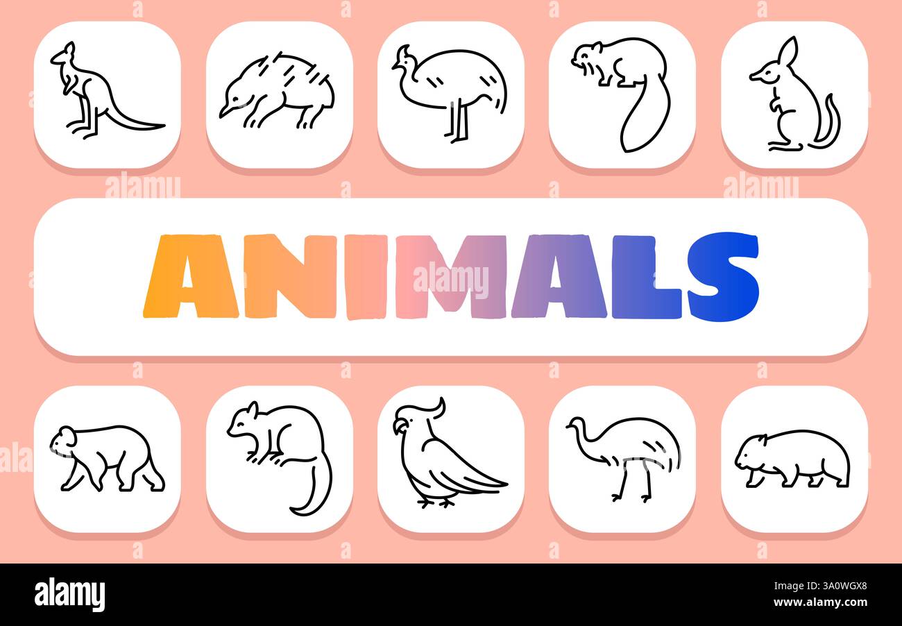 australian animals text concept. Shablon for presentation and ...