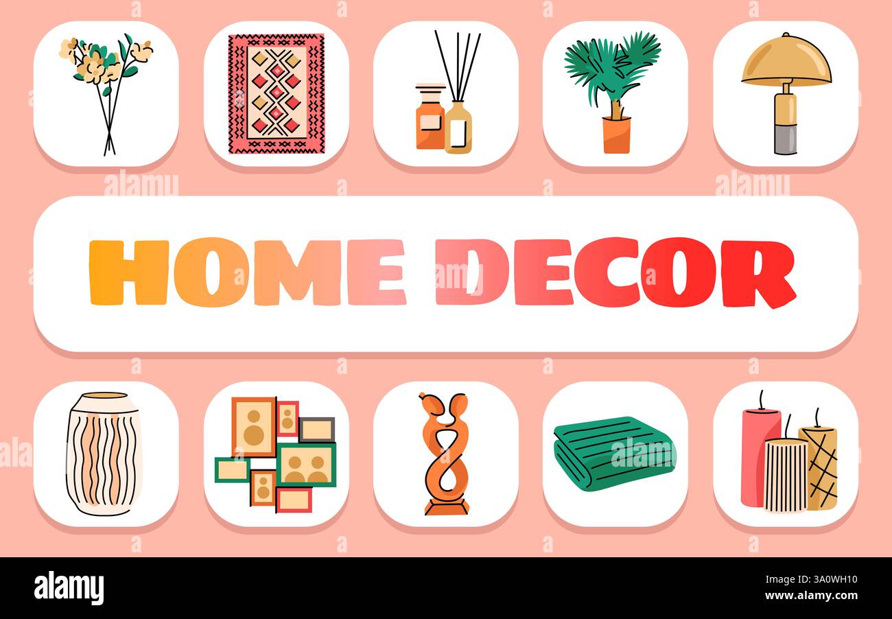 home decor text concept. Shablon for presentation and Infographics ...