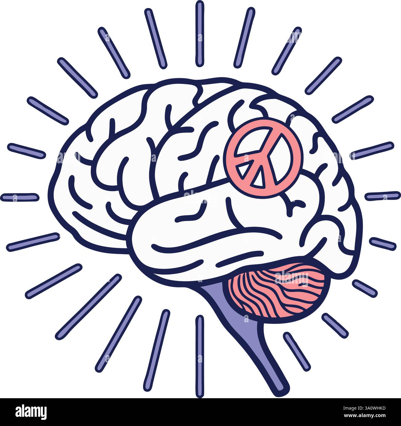 Clear Mind with Peace Sign Stock Vector Image & Art - Alamy