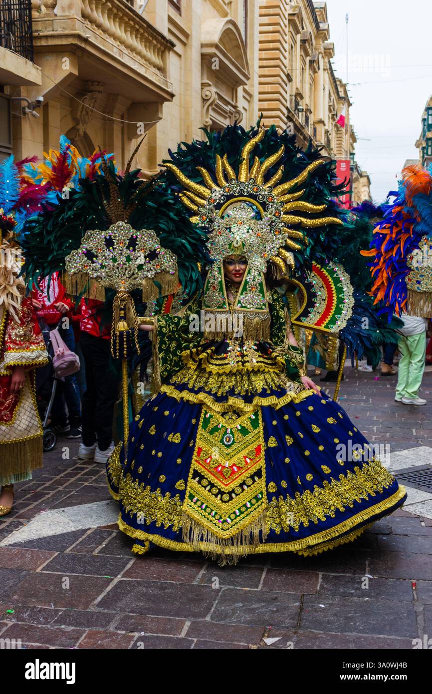 VALLETTA, MALTA - March 2nd, 2025 -Colorful Parade With Extravagant ...