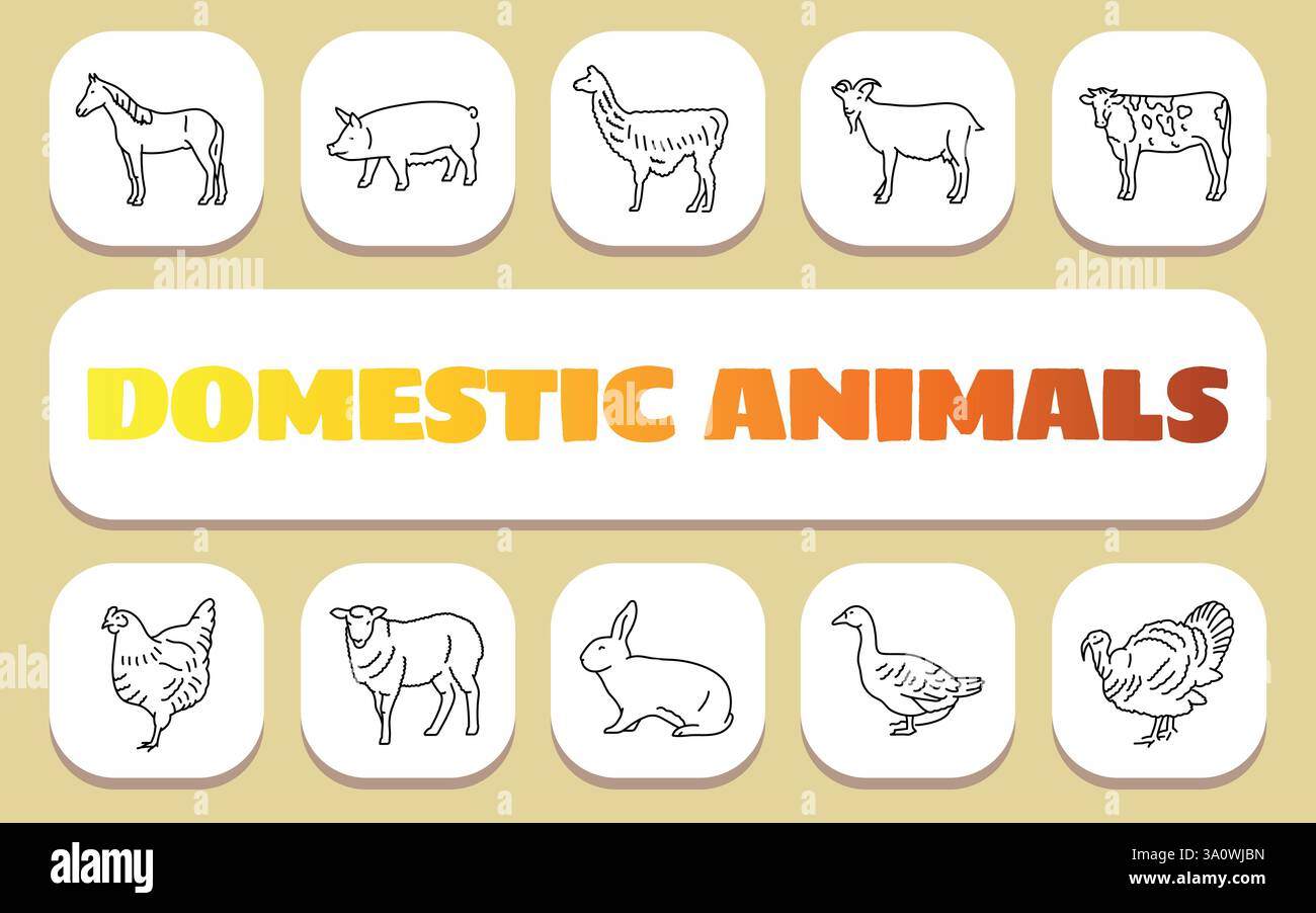domestic animals text concept. Shablon for presentation and ...