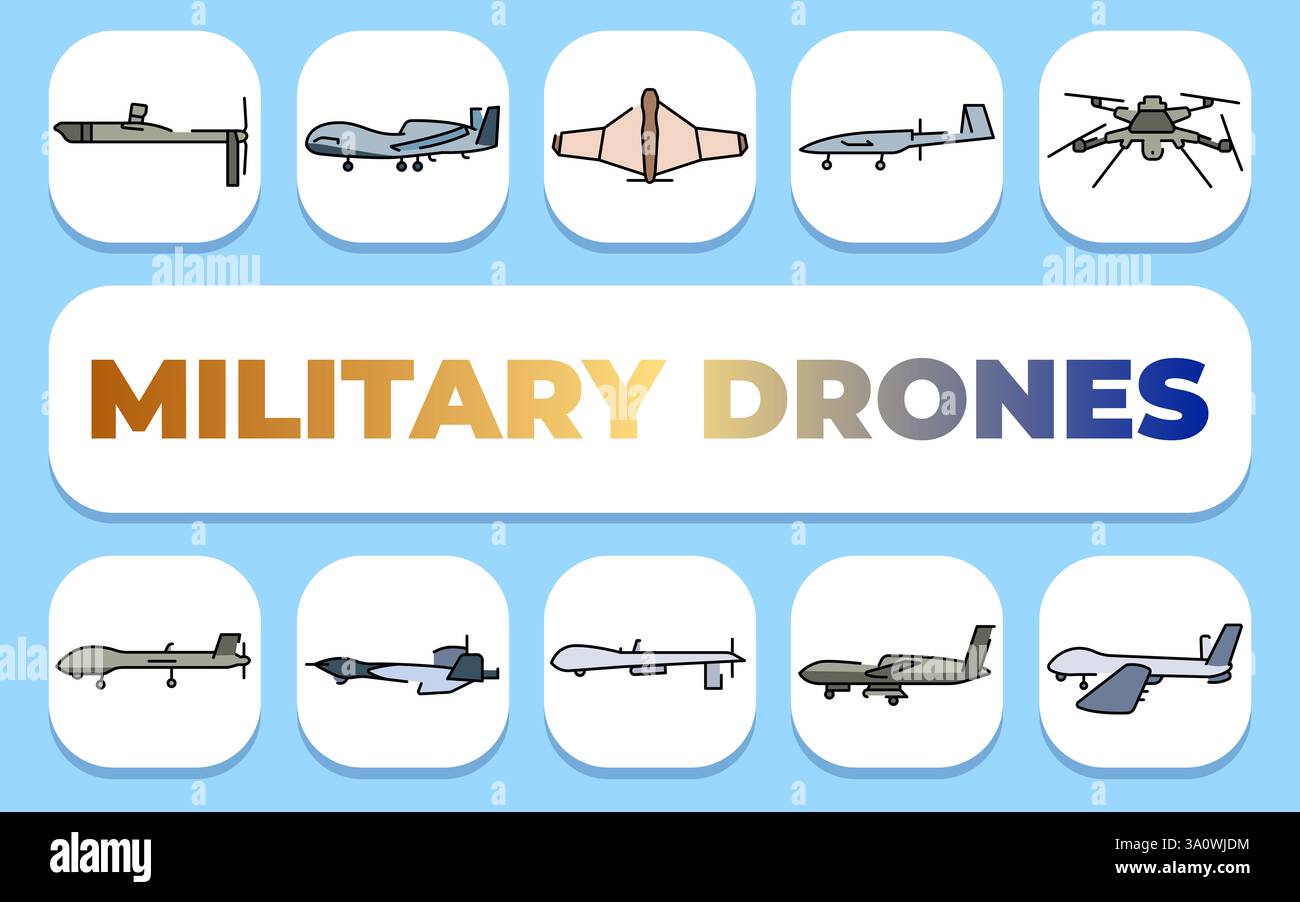 military drones text concept. Shablon for presentation and Infographics ...