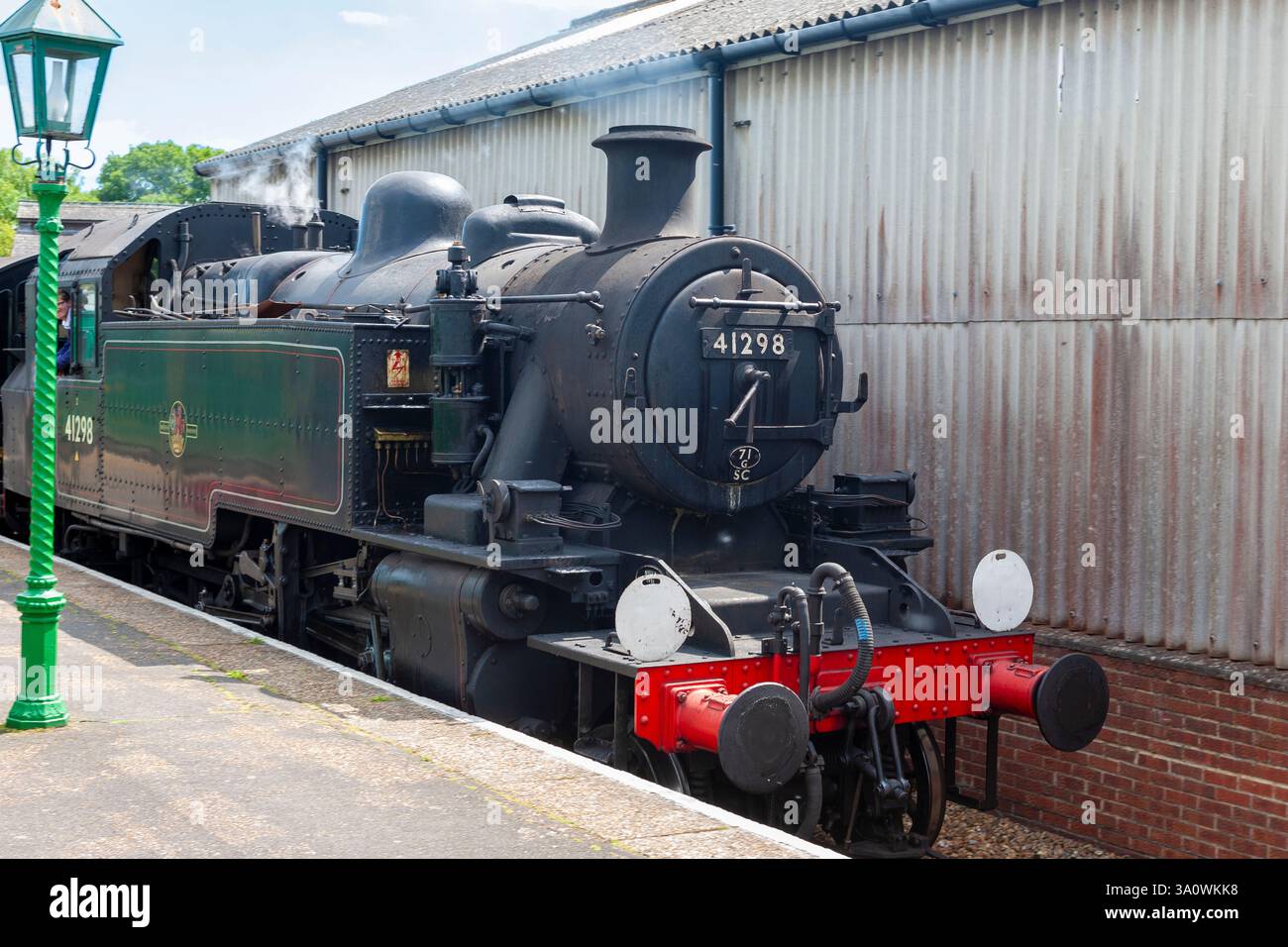 Ivatt Class 2, 41298 tank engine hauling a train into Havenstreet ...