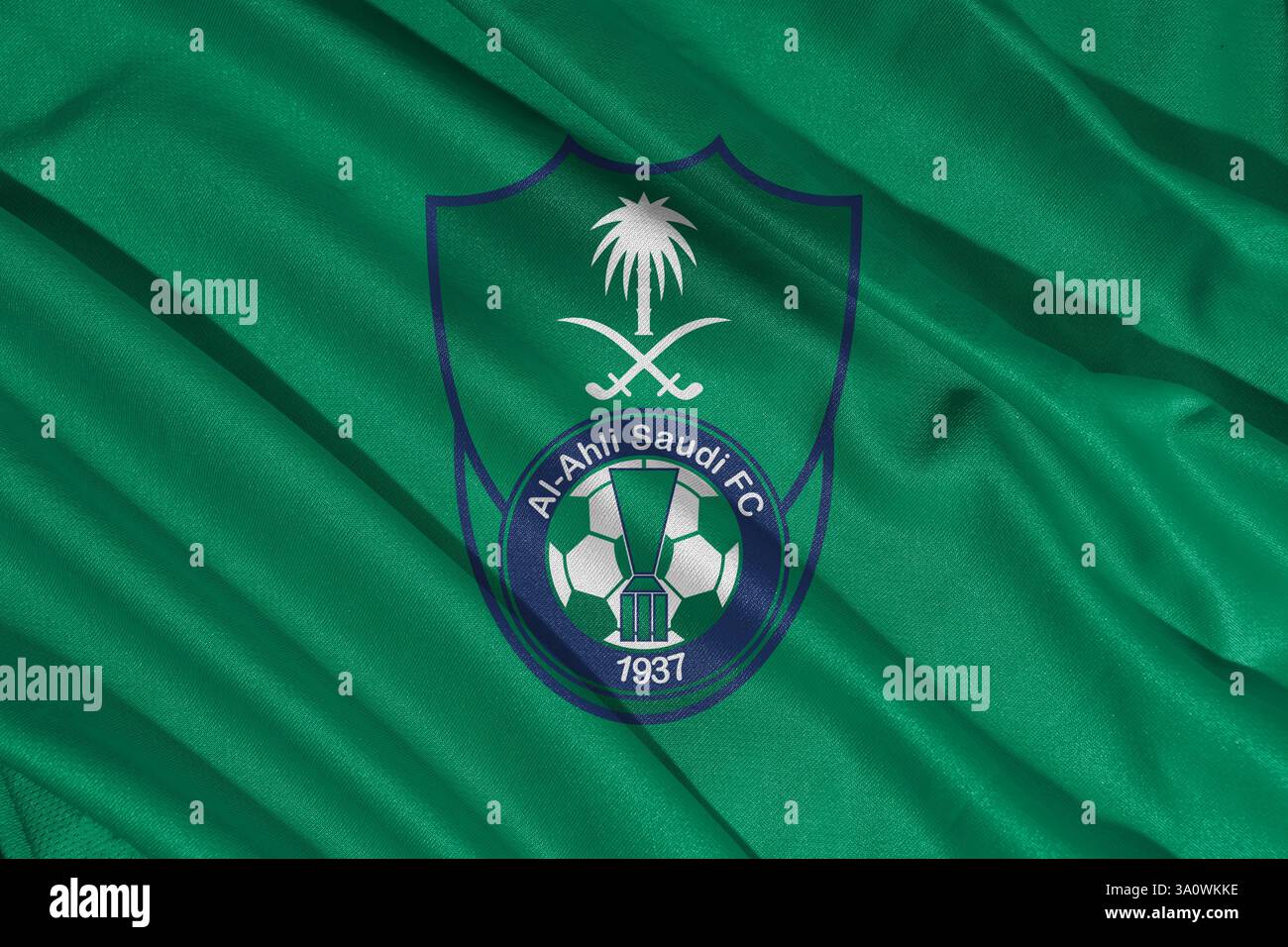 pringsewu, lampung; March 6, 2025; selective focus texture logo flag of ...