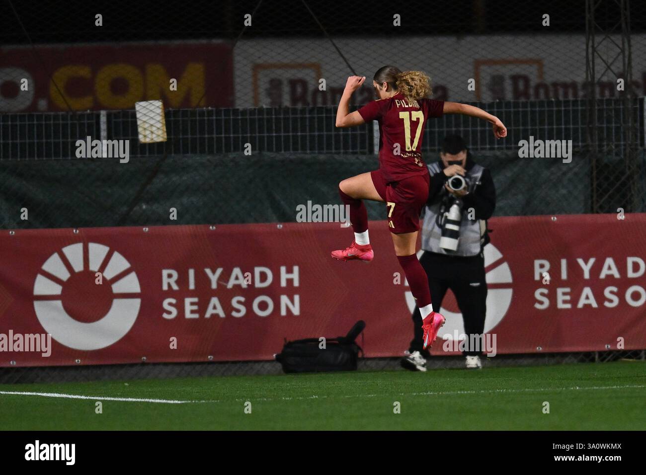 Alayah Pilgrim of A.S. Roma Femminile celebrates after scoring the goal ...