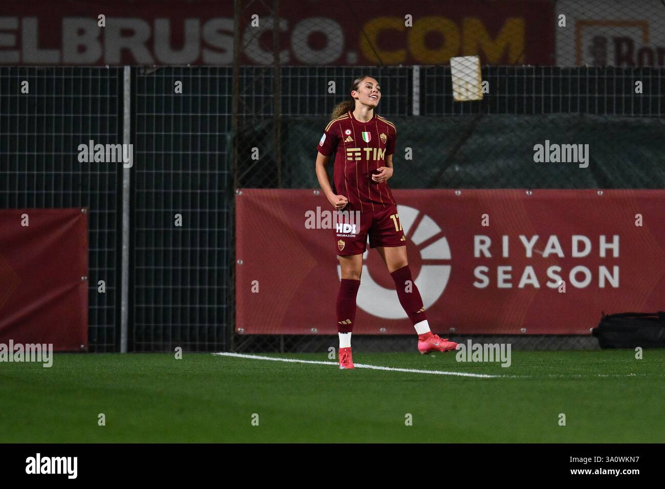 Alayah Pilgrim of A.S. Roma Femminile celebrates after scoring the goal ...