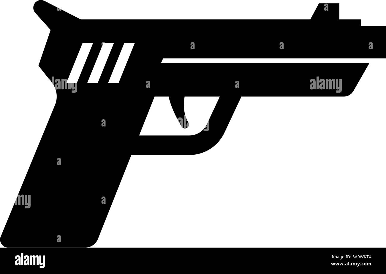 Vector illustration of a pistol for logo or graphic design use Stock ...