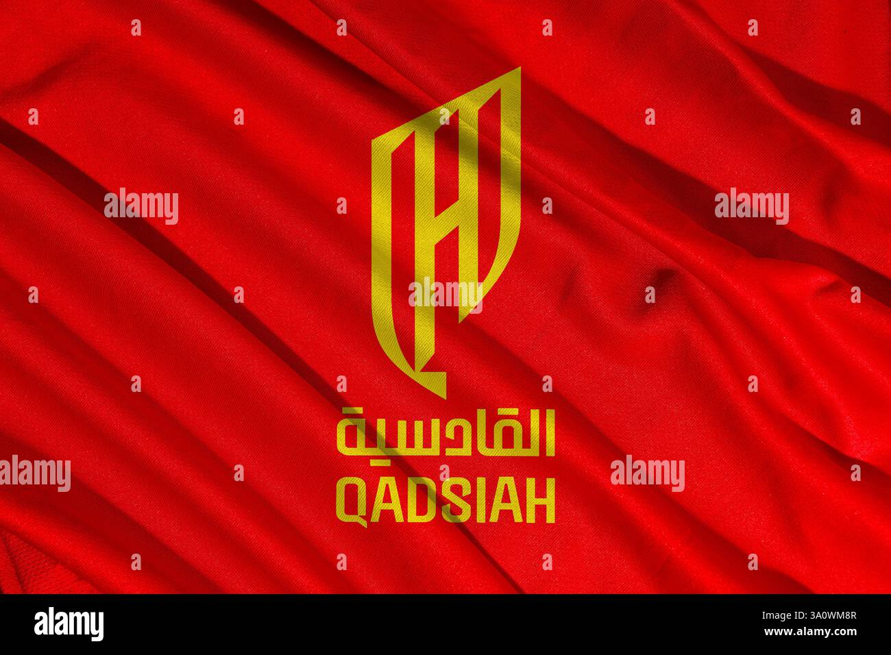 pringsewu, lampung; March 6, 2025; selective focus texture logo flag of ...