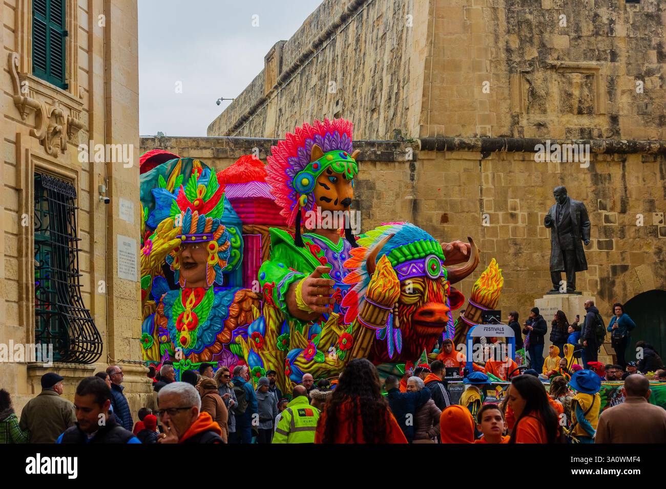 VALLETTA, MALTA - March 2nd, 2025 - Colorful Carnival Float Featuring ...