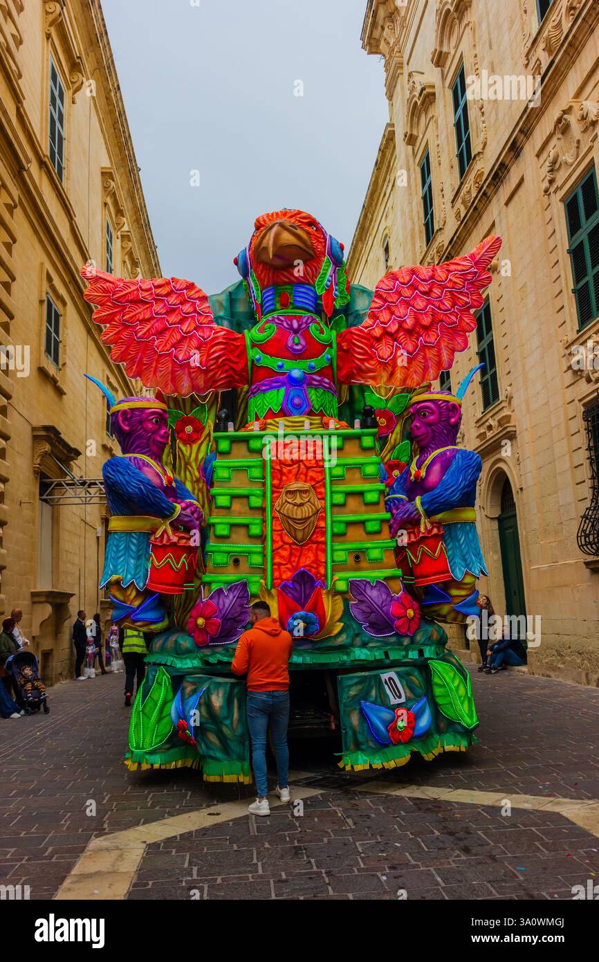 VALLETTA, MALTA - March 2nd, 2025 - Colorful Carnival Float Featuring ...