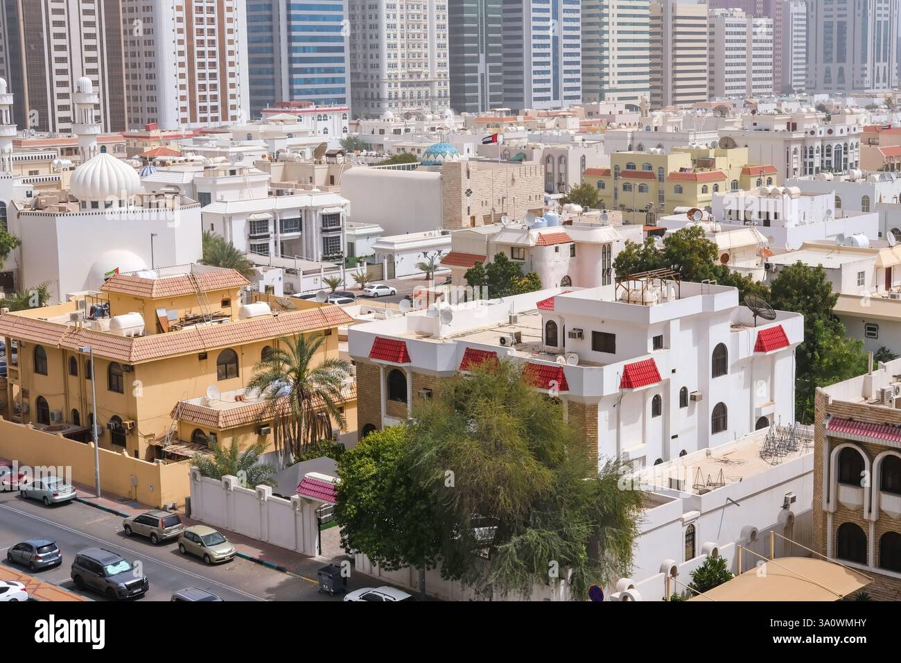 City housing domestic landscape, traditional villas in residential area ...