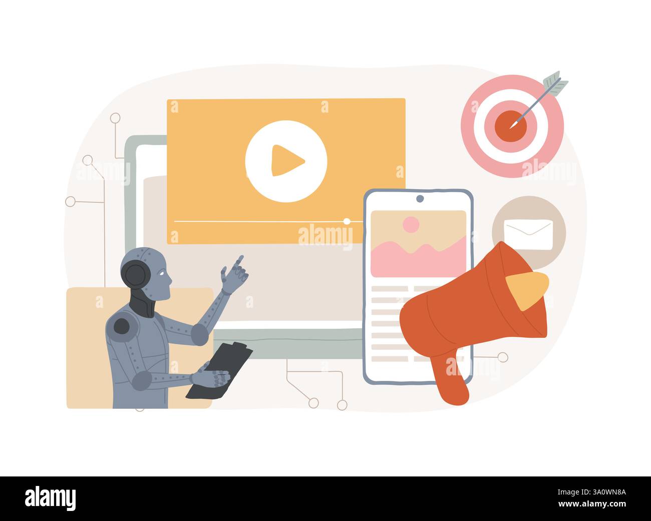 AI-Optimized Communication Channels abstract concept vector ...