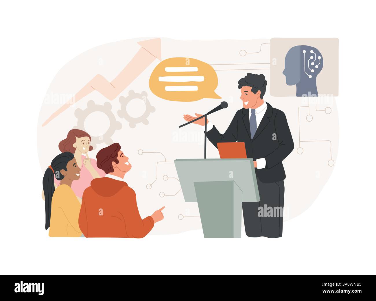 AI-Enhanced Political PR abstract concept vector illustration Stock ...