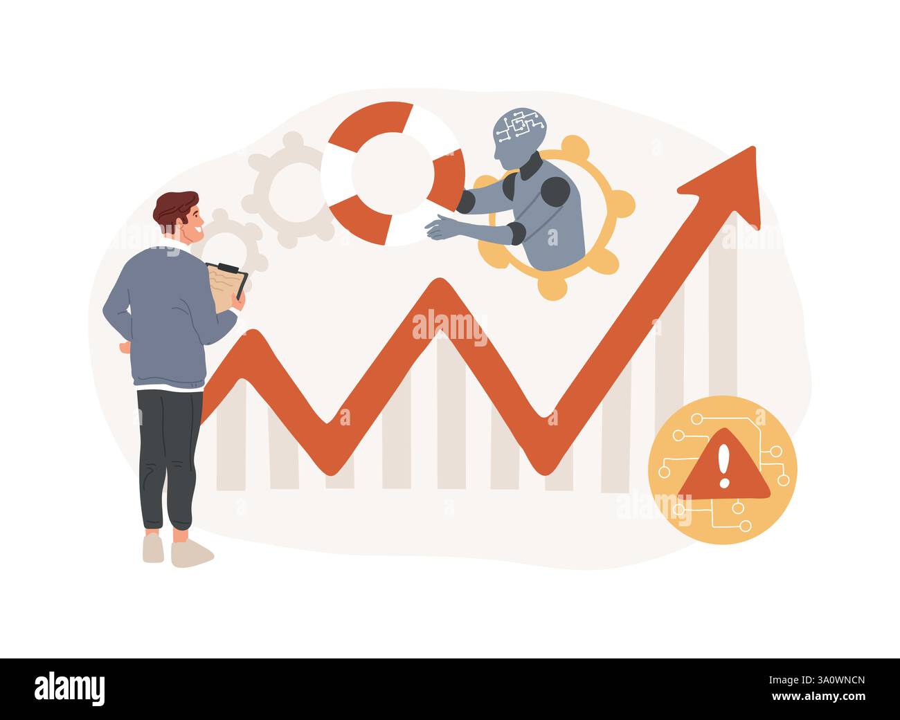 AI-Powered Crisis Response Simulation abstract concept vector ...