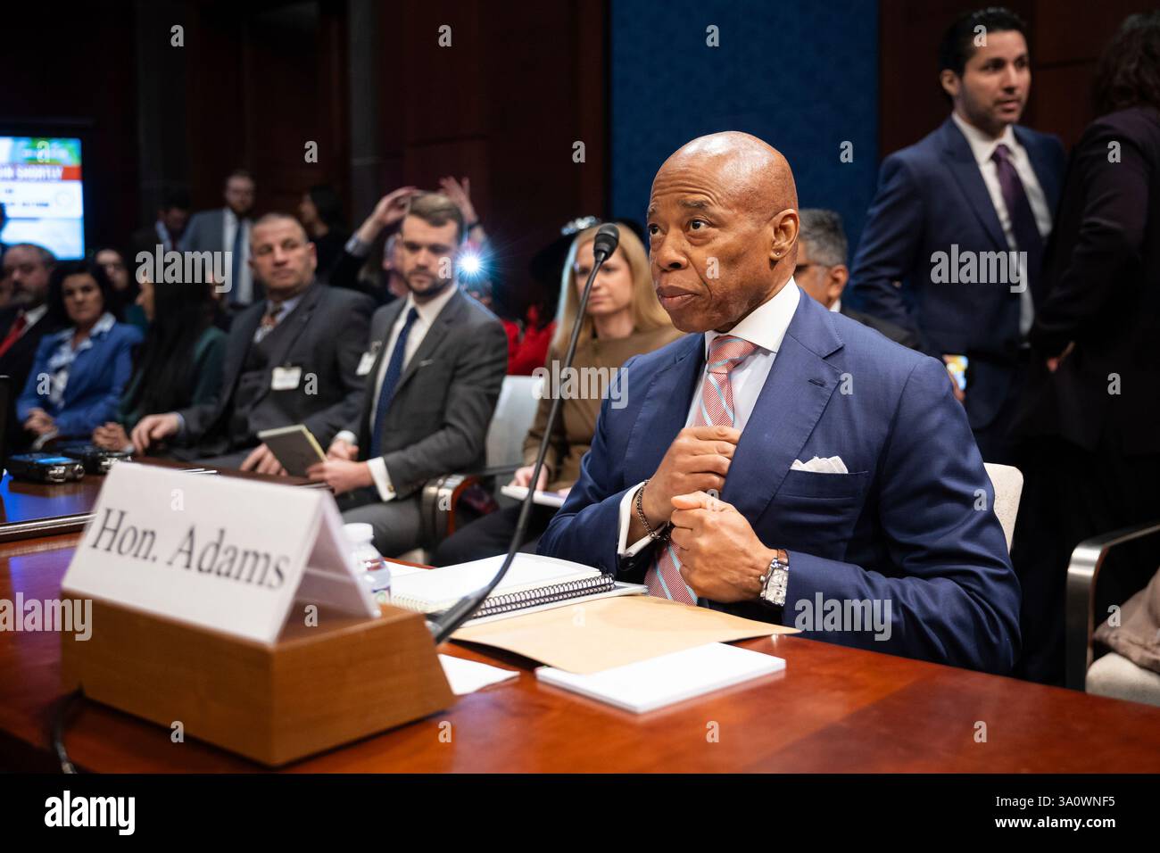 New York City Mayor Eric Adams prepares to testify before the House ...