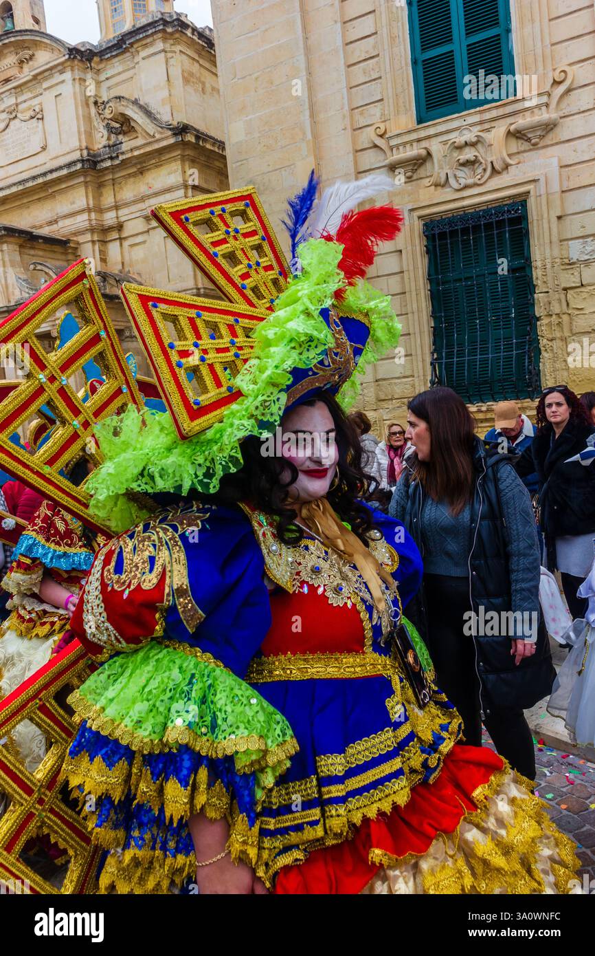 VALLETTA, MALTA - March 2nd, 2025 - Colorful Parade With Extravagant ...