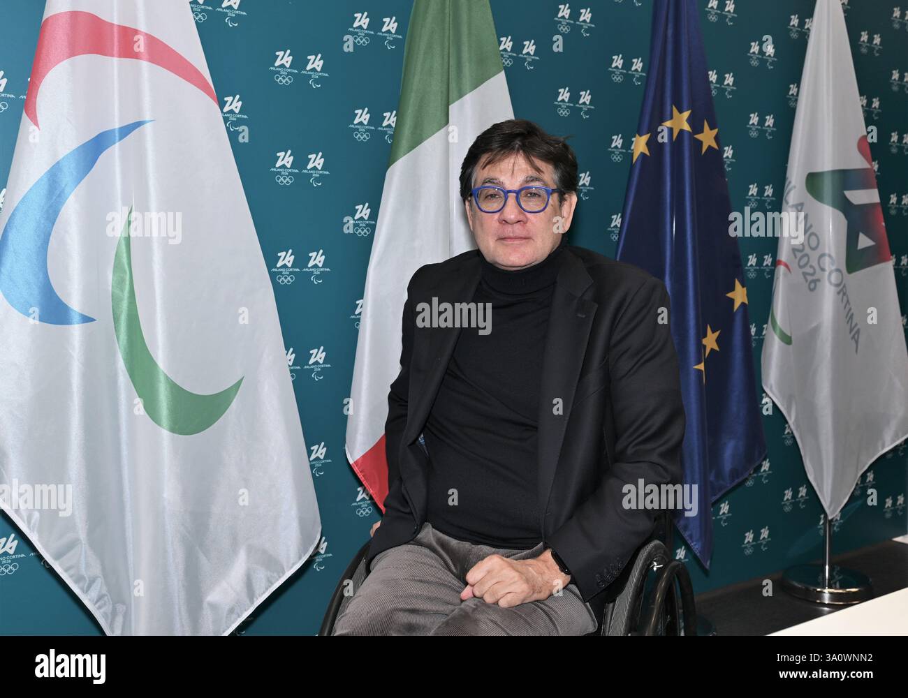 Milan, . 04th Mar, 2024. Milan, Italy ONE YEAR TO GO PARALYMPIC WINTER ...