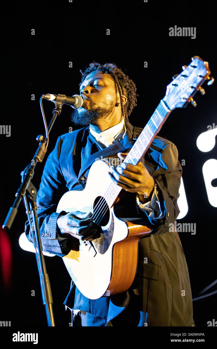 Milan Italy. 03th mar 2025. The English singer-songwriter J APPIAH performs live on stage at ...