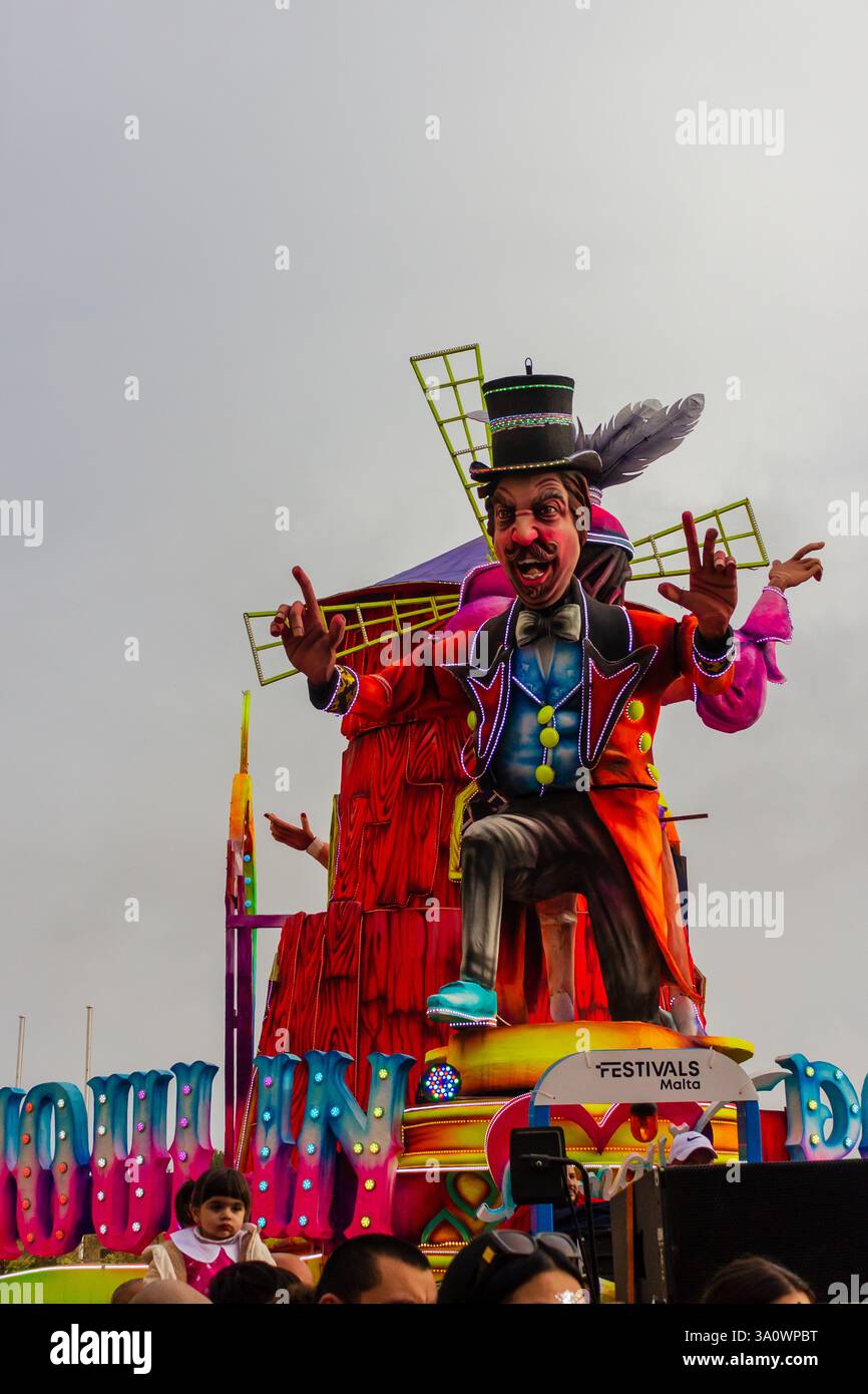 VALLETTA, MALTA - March 2nd, 2025 - Colorful Carnival Float Featuring ...