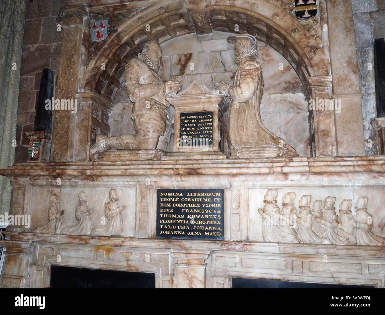 St Oswald's Ashbourne the tomb of Thomas Cokayne (d.1592) and his wife ...