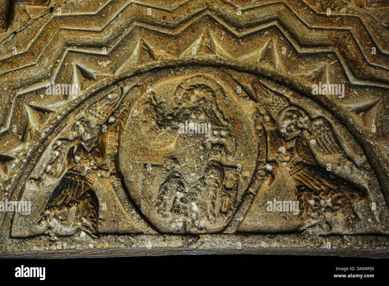 Christ in Majesty - surrounded by sea shells. Norman Romanesque 12th ...