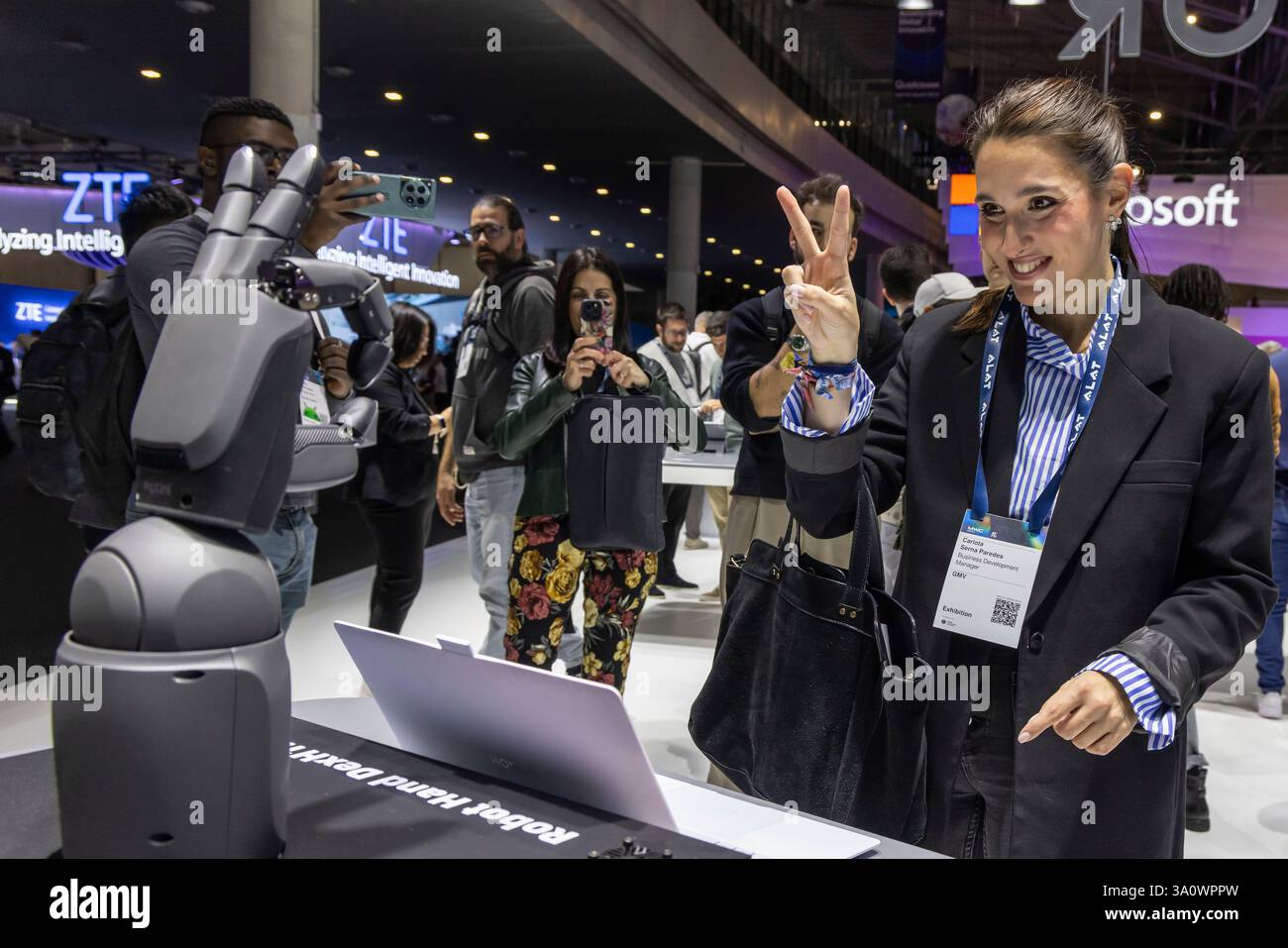 March 5, 2025, Hospitalet De Llobregat, Barcelona, Spain: A visitor ...