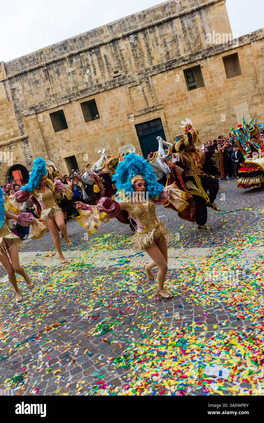 VALLETTA, MALTA - March 2nd, 2025 - Colorful Parade With Extravagant ...