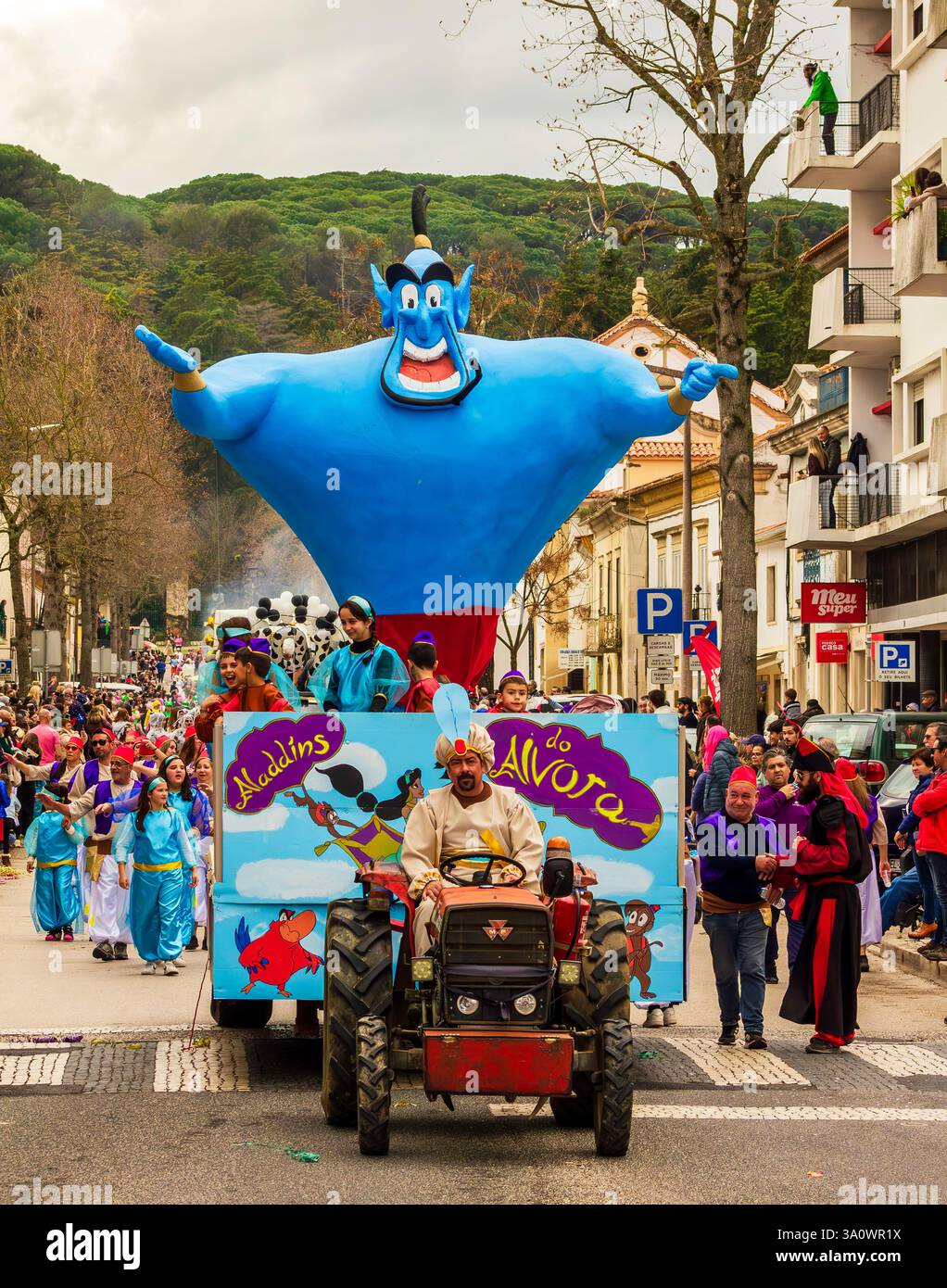 Aladdin Float at Carnival 2025 in Tomar, Portugal Stock Photo - Alamy