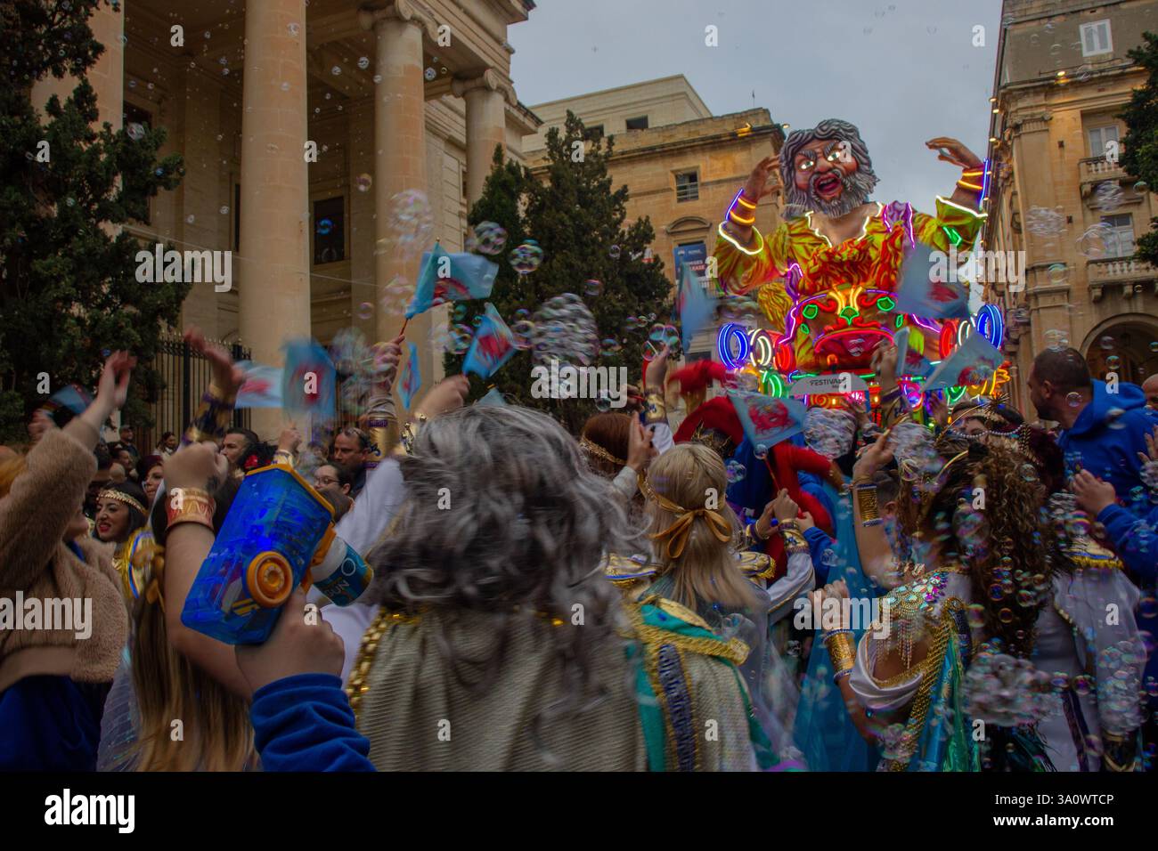 VALLETTA, MALTA - March 2nd, 2025 - Colorful Parade With Extravagant ...