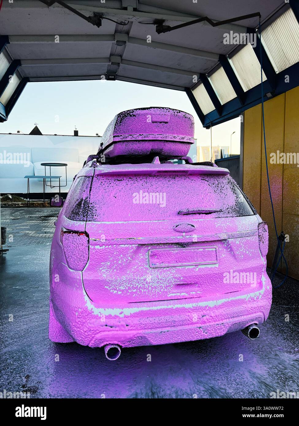 Kyiv, Ukraine - March 04, 2025: A Ford Explorer car undergoing a ...