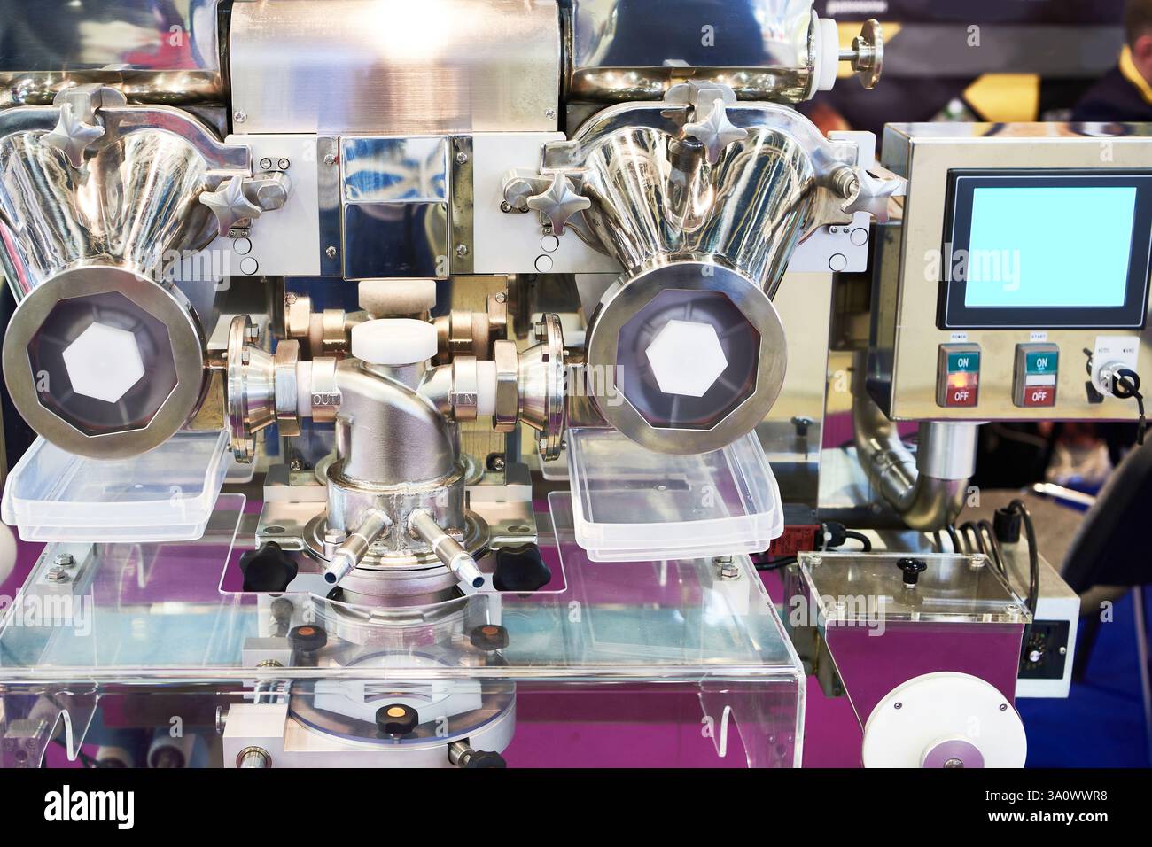 Industrial machine for the production of filled dough products Stock ...