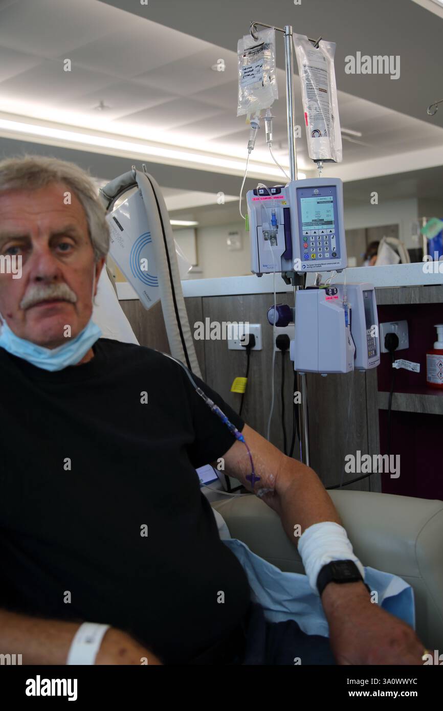 Cancer Patient having Chemotherapy Treatment with Intravenous Infusion ...