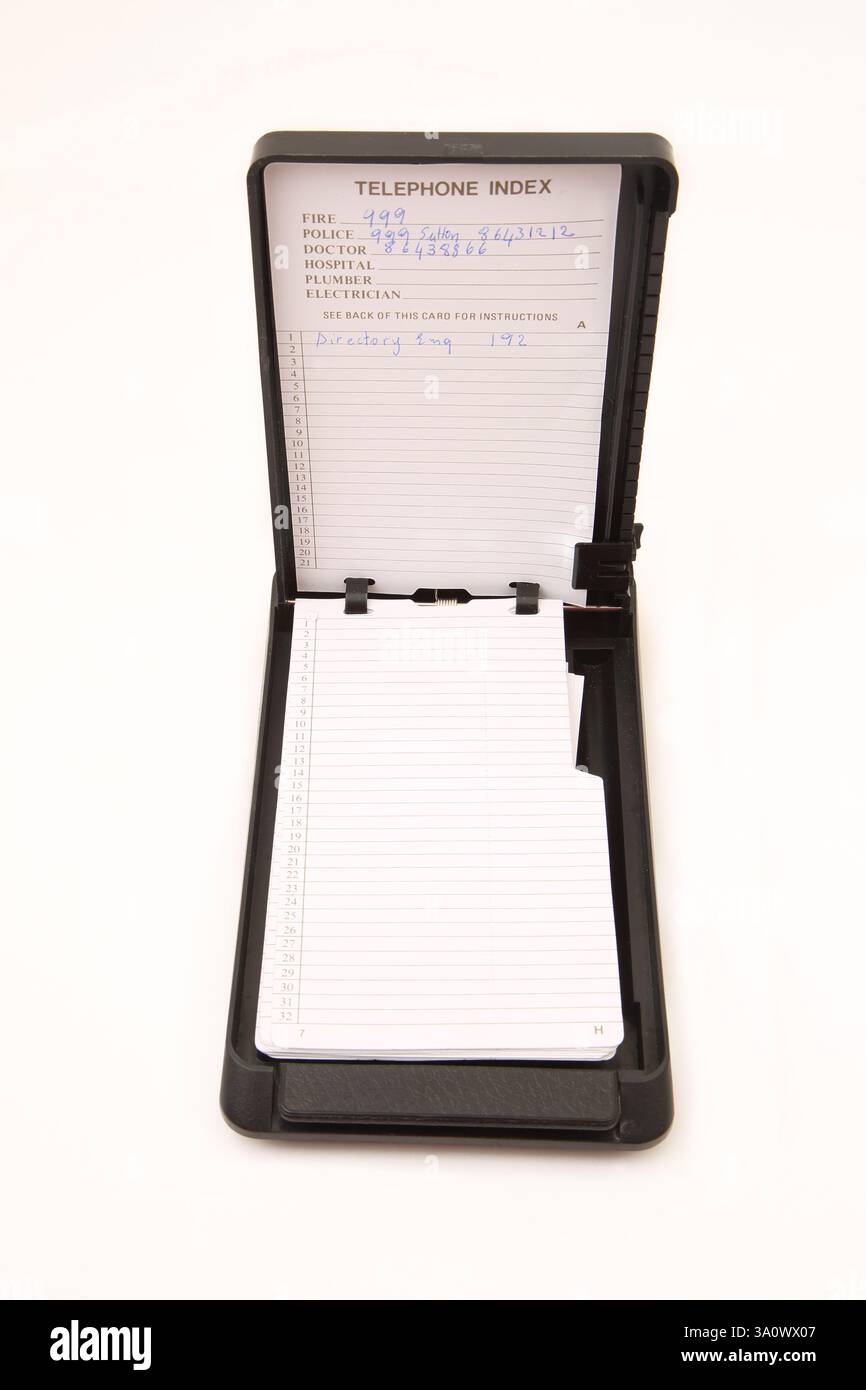 Vintage 1970's Telephone Address book with Slider Index Stock Photo - Alamy