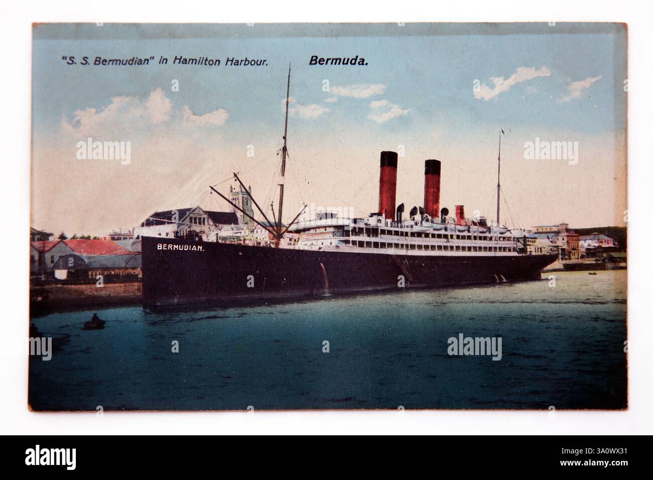 Vintage Postcard depicting the Screw Steamer S.S Bermudian at Hamilton ...