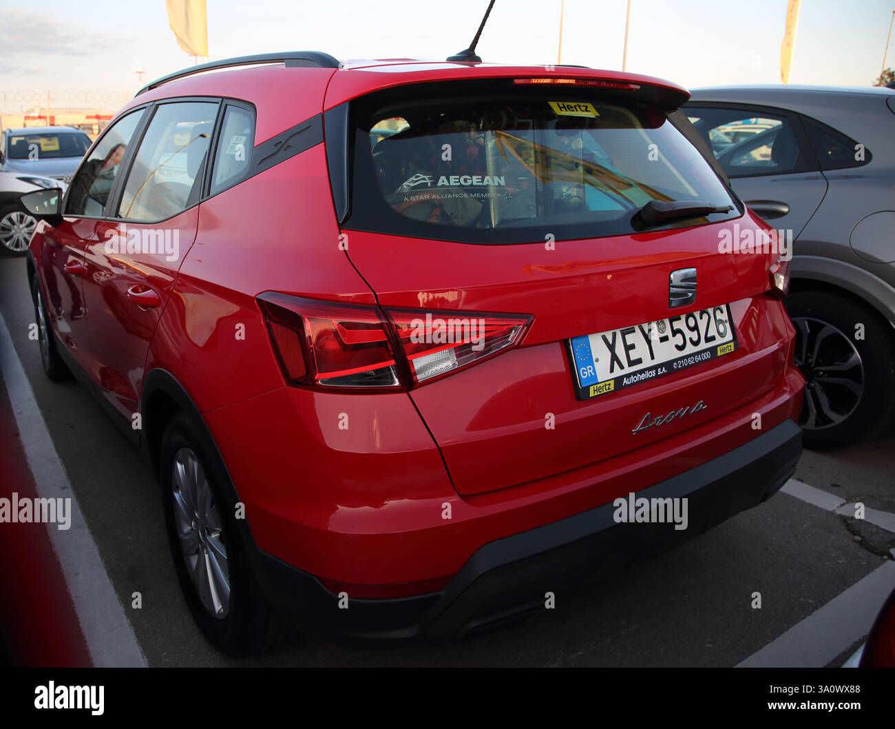 Red Seat Car at Hertz Car Rentals by Athens International Airport (AIA ...