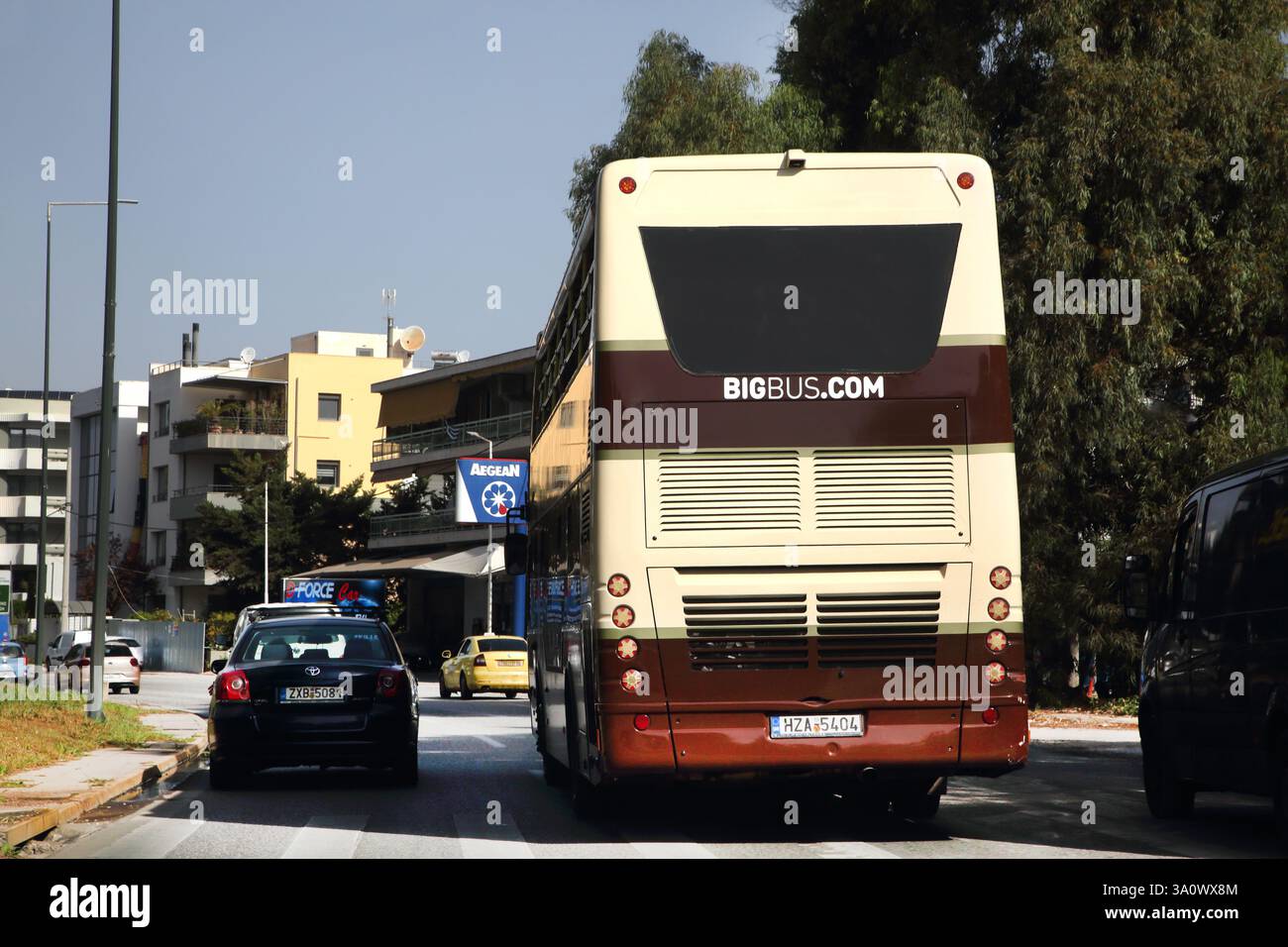 Bus and cars on road hi-res stock photography and images - Alamy