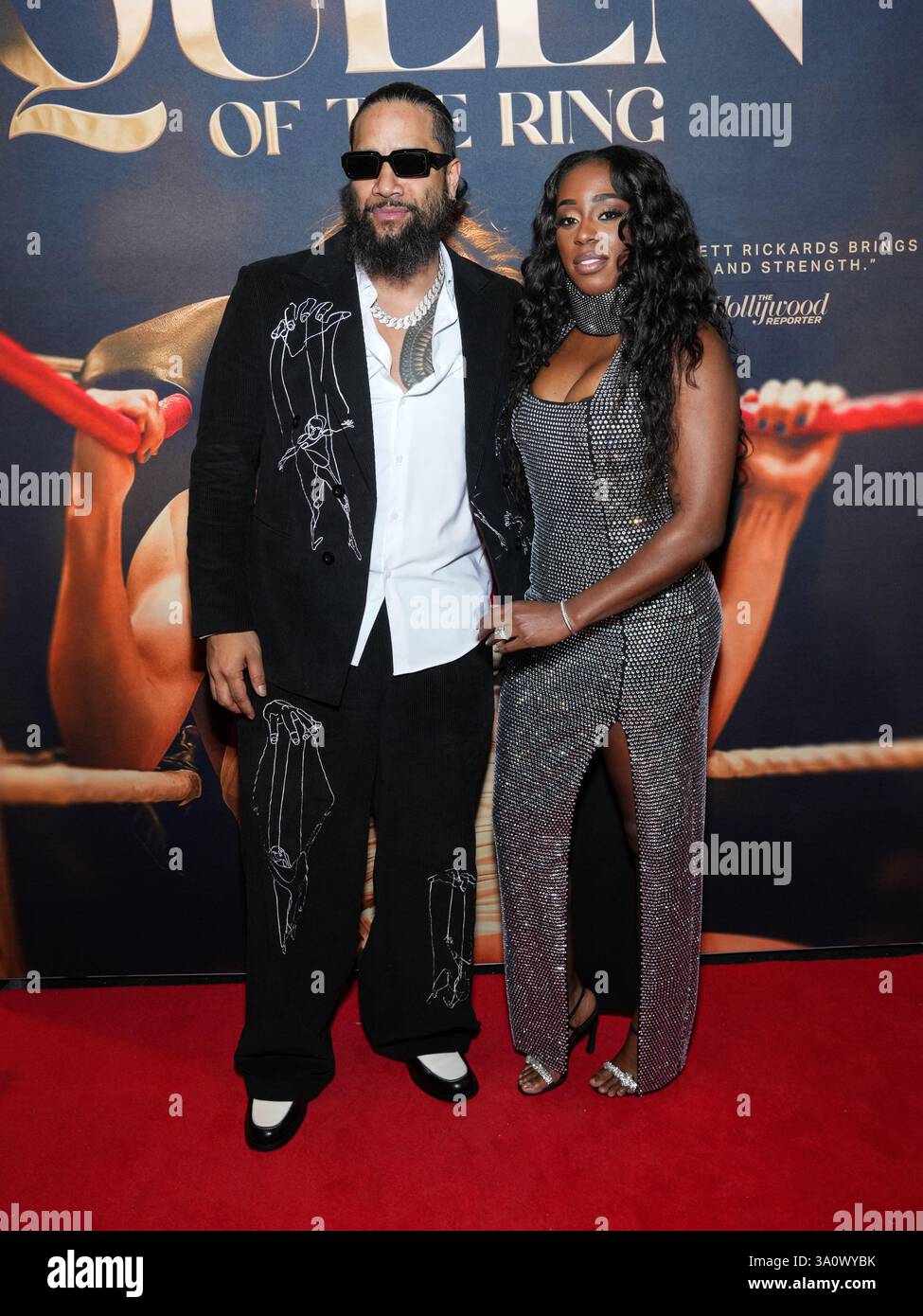 Jimmy Uso and Trinity McCray attend the ''Queen of the Ring'' New York ...