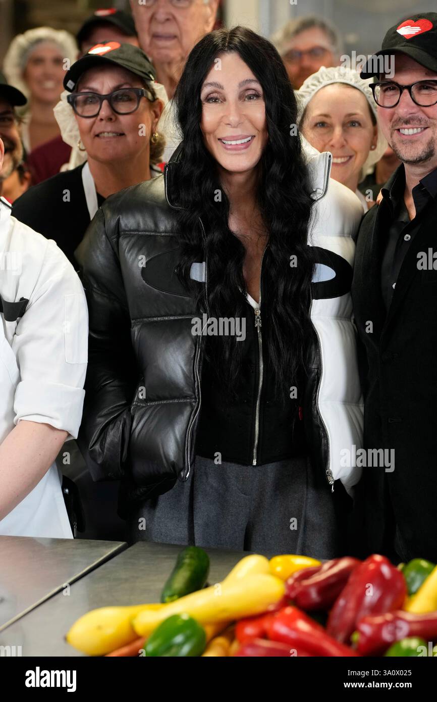 Cher visits the God's Love We Deliver kitchen on Wednesday, Mar. 5 ...