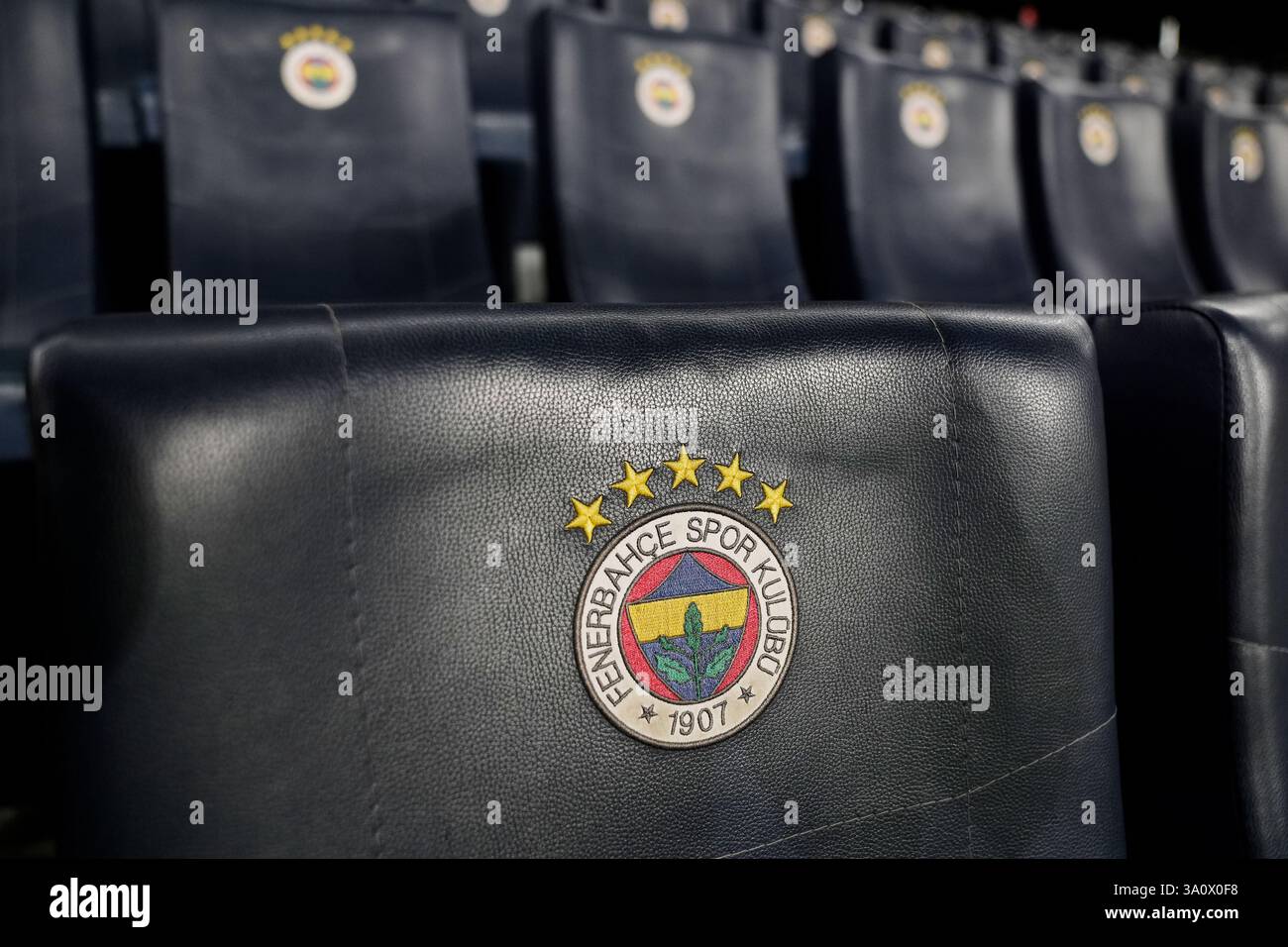 Fenerbahce branding inside the stadium ahead of a press conference at ...
