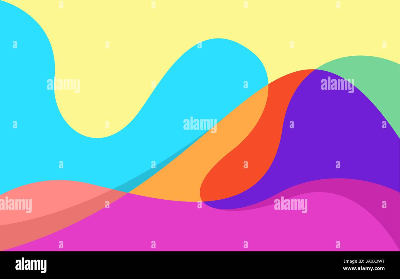 Fluid Vector illustration in minimal flat colorful style background ...