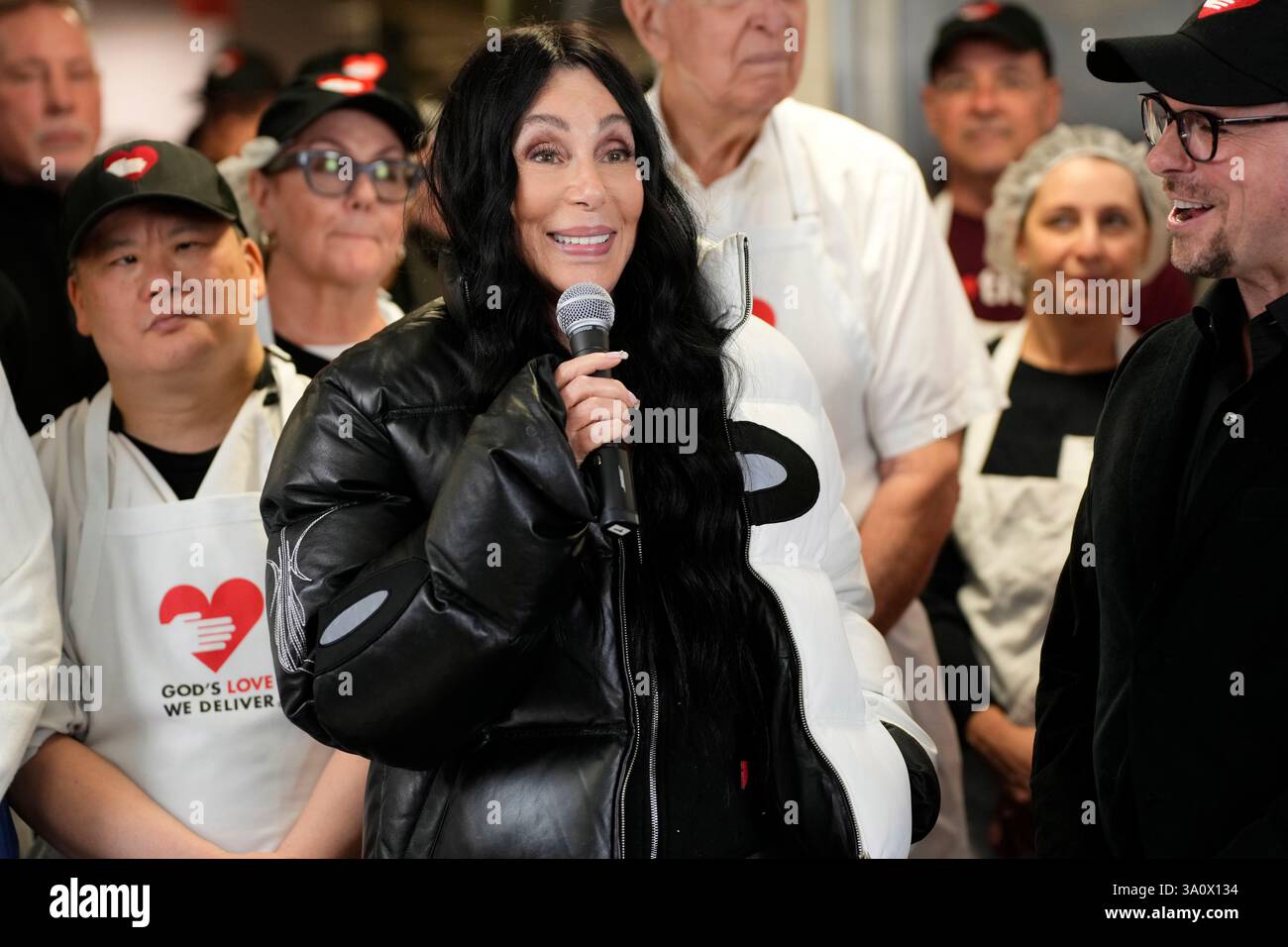 Cher visits the God's Love We Deliver kitchen on Wednesday, March 5 ...