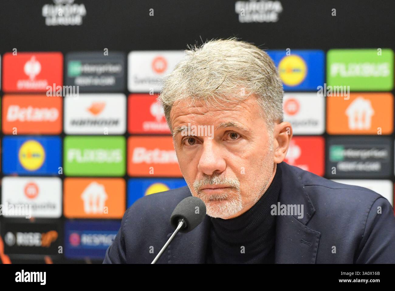 Coach of Lazio Roma Marco Baroni speaks during the press conference ...