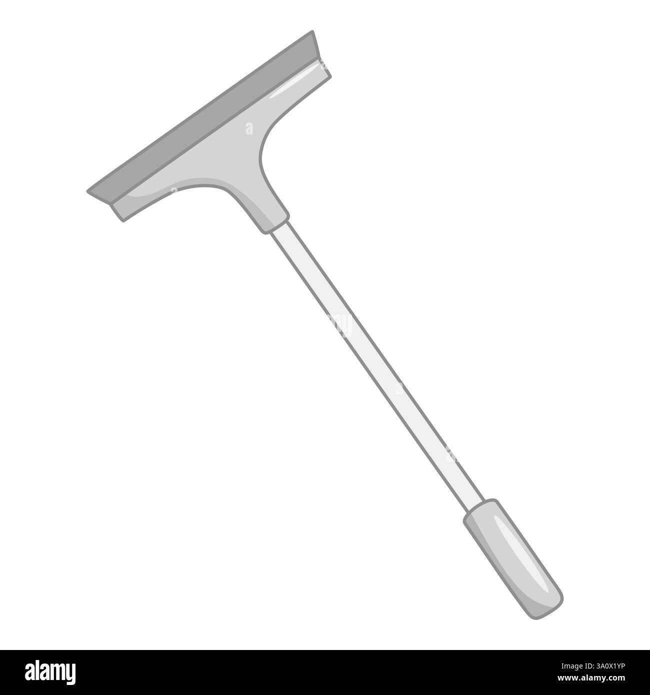 Gray squeegee with long handle for cleaning windows and other surfaces ...