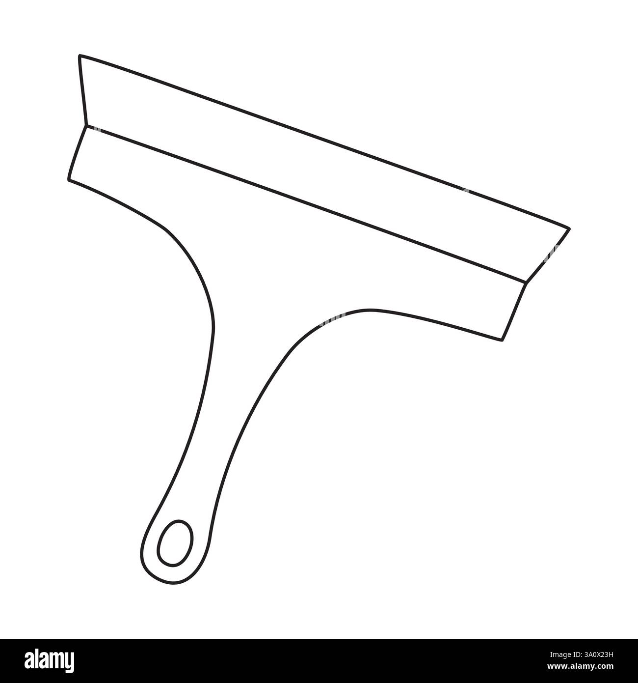 Cleaning squeegee with rubber blade for washing windows, doodle style ...