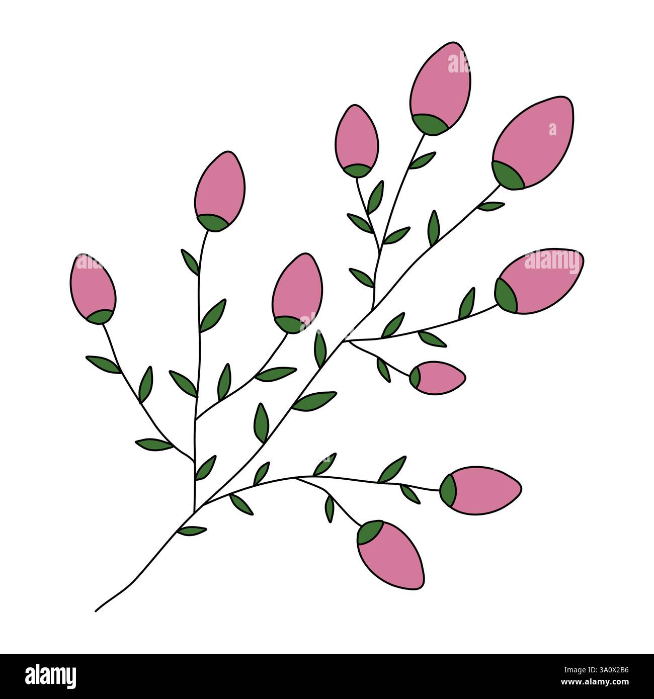 Pink small rose flower sprig blooming with elegance, adding a touch of ...